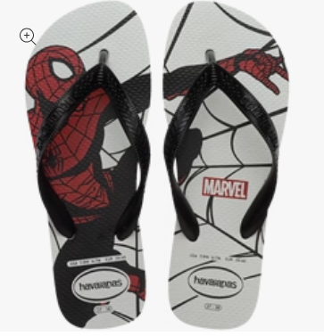 Sand Havaianas Top Logo Marvel Branco/Preto por R$54,99